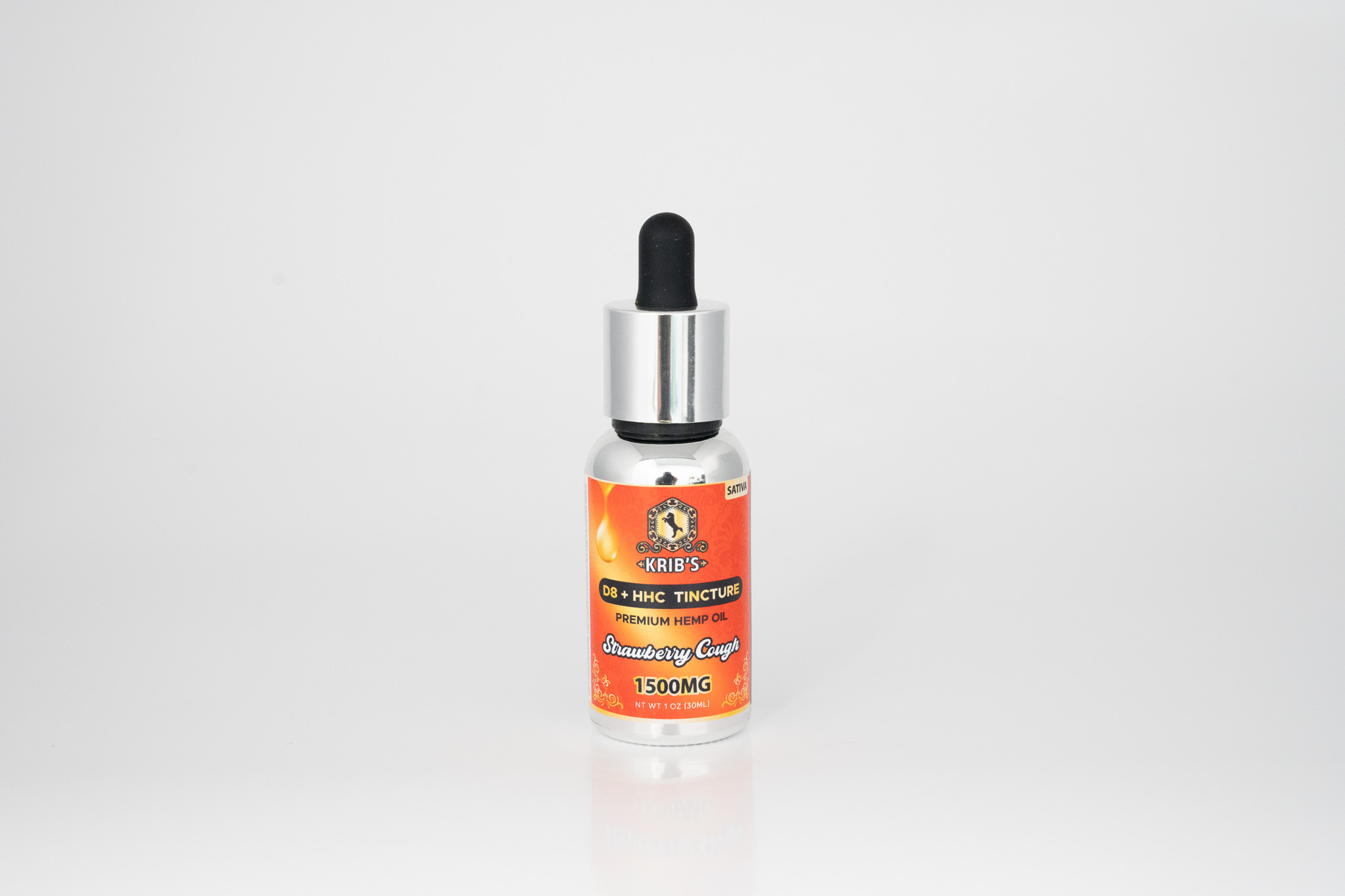 1500mg Tinctures Delta 8+HHC Sativa-Strawberry Cough – Krib's